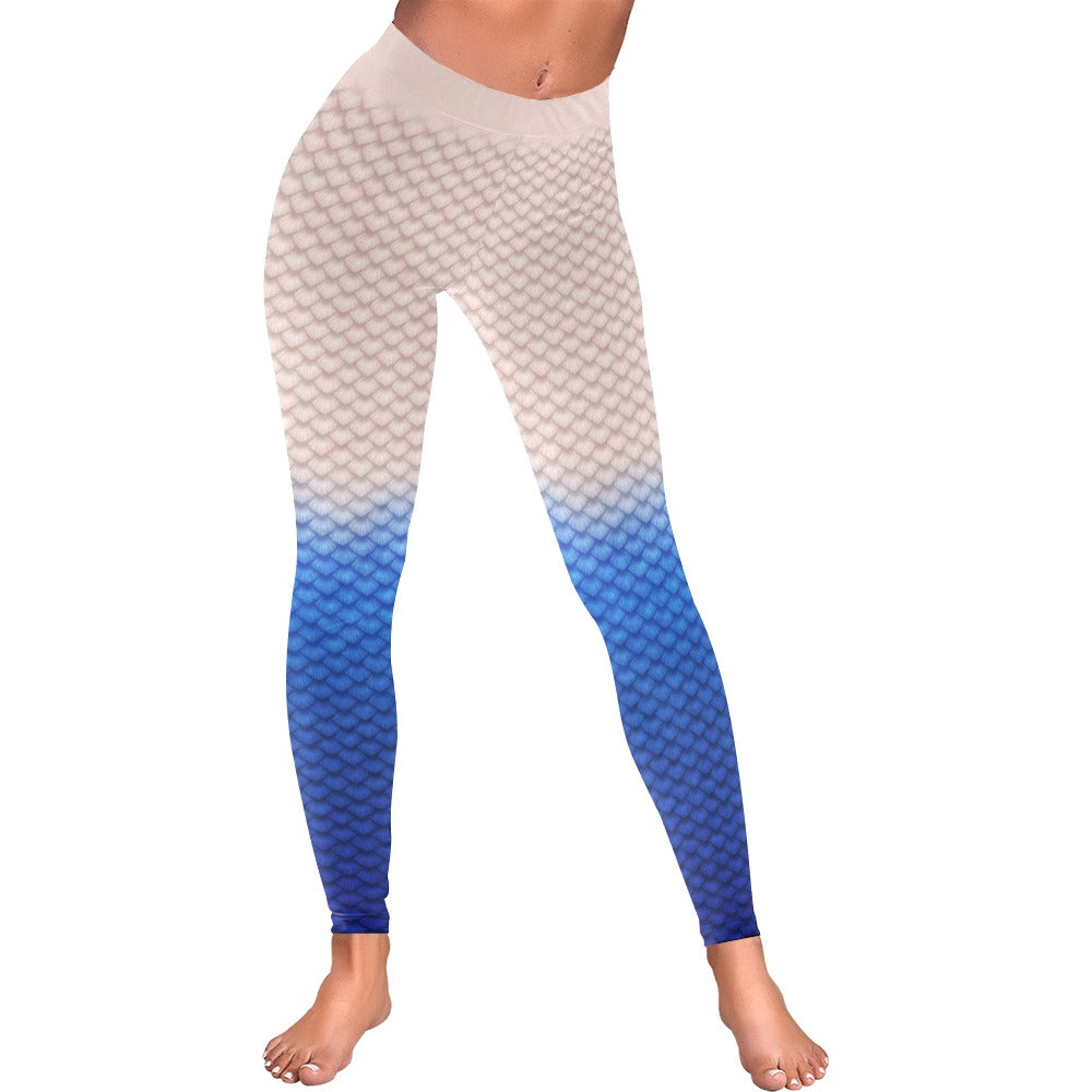 Blue Blended Waist Mermaid Scale Leggings – Society Of Fat Mermaids