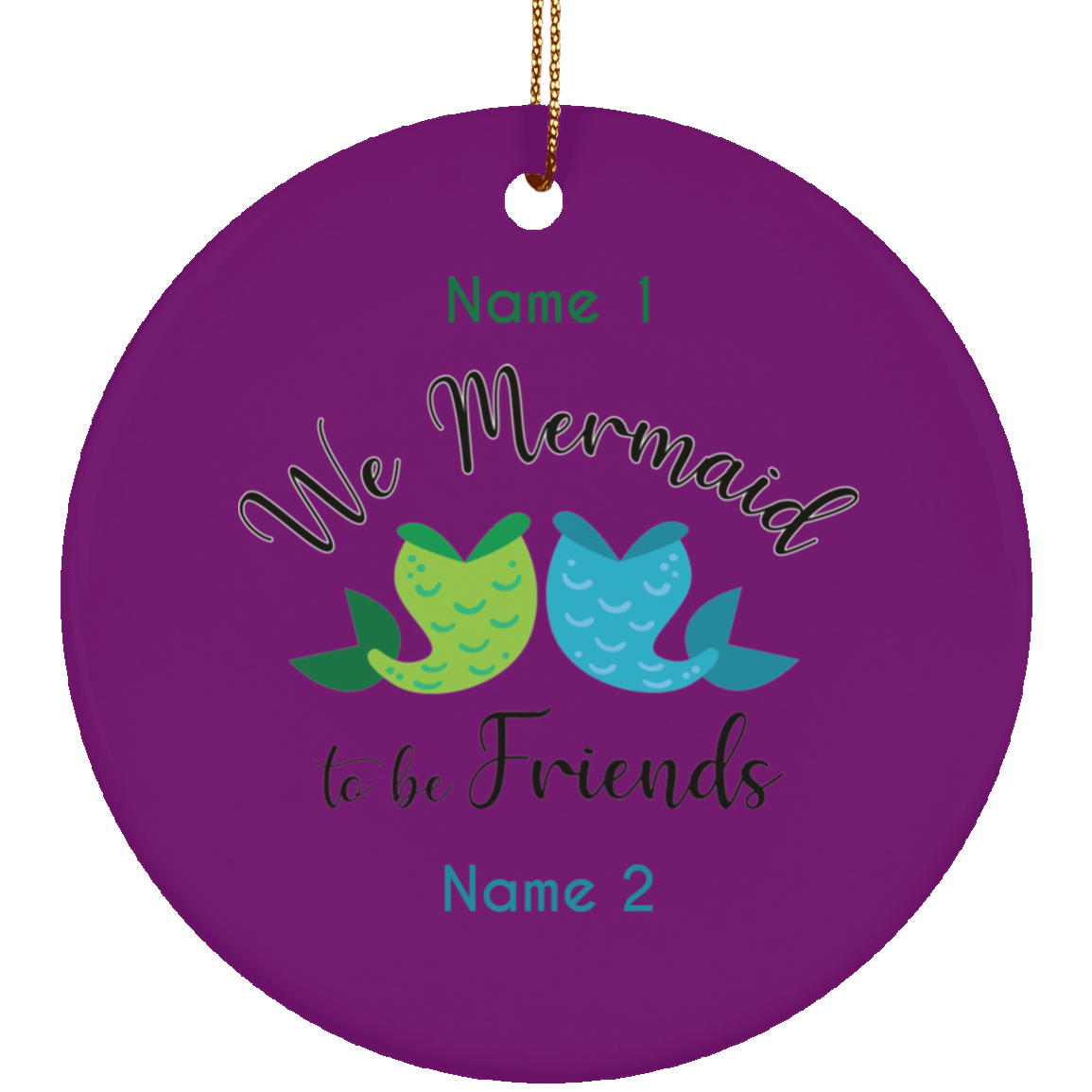 Personalized Mermaid to be Friends Circle Ornament – Society Of Fat ...