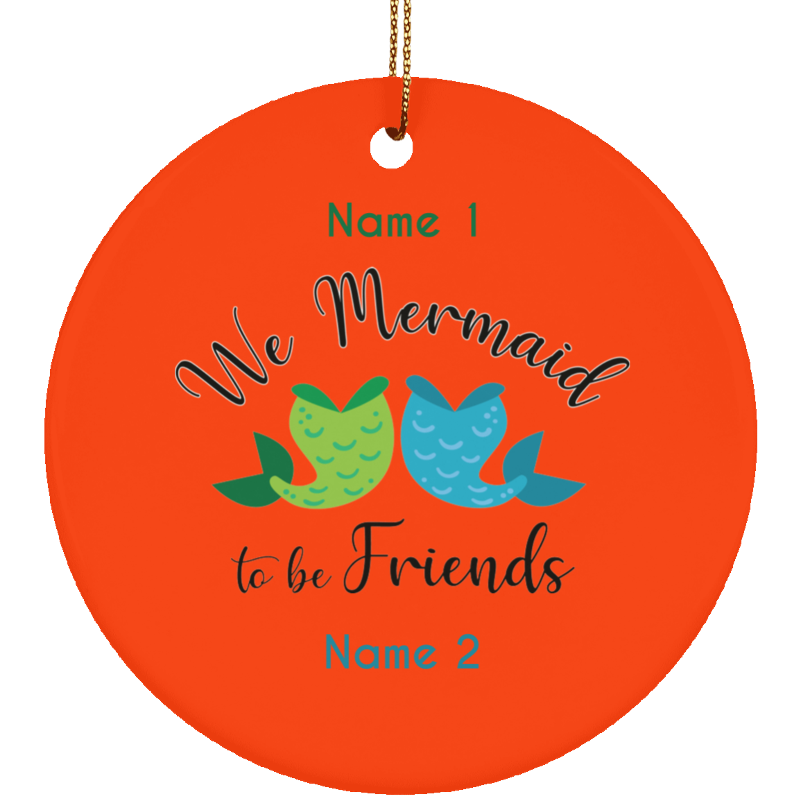 Personalized Mermaid to be Friends Circle Ornament – Society Of Fat ...