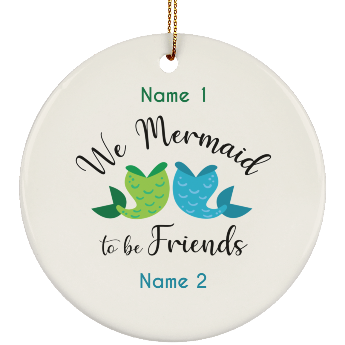 Personalized Mermaid to be Friends Circle Ornament – Society Of Fat ...