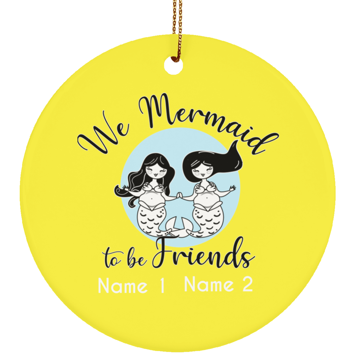 Personalized Mermaid to be Friends Circle Ornament – Society Of Fat ...