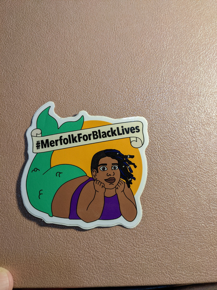 #MerfolkForBlackLives Non+Binary Sticker – Society Of Fat Mermaids